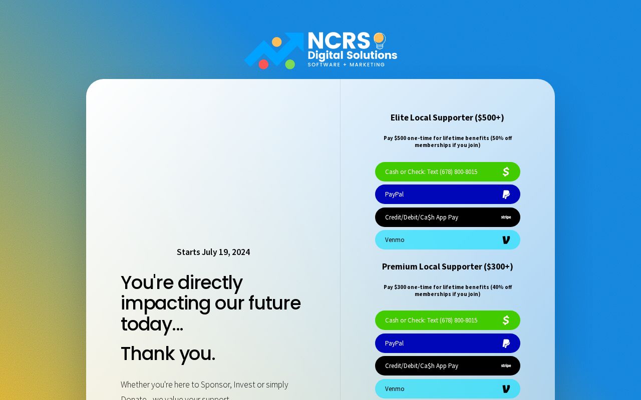 100 Local Supporters by NCRS Digital Solutions